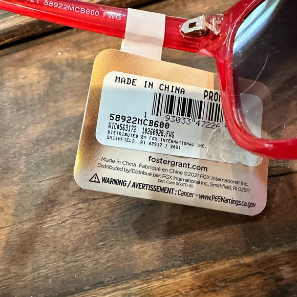 Foster Grant | Accessories | Foster Grant Red Sunglasses Low Bridge ...